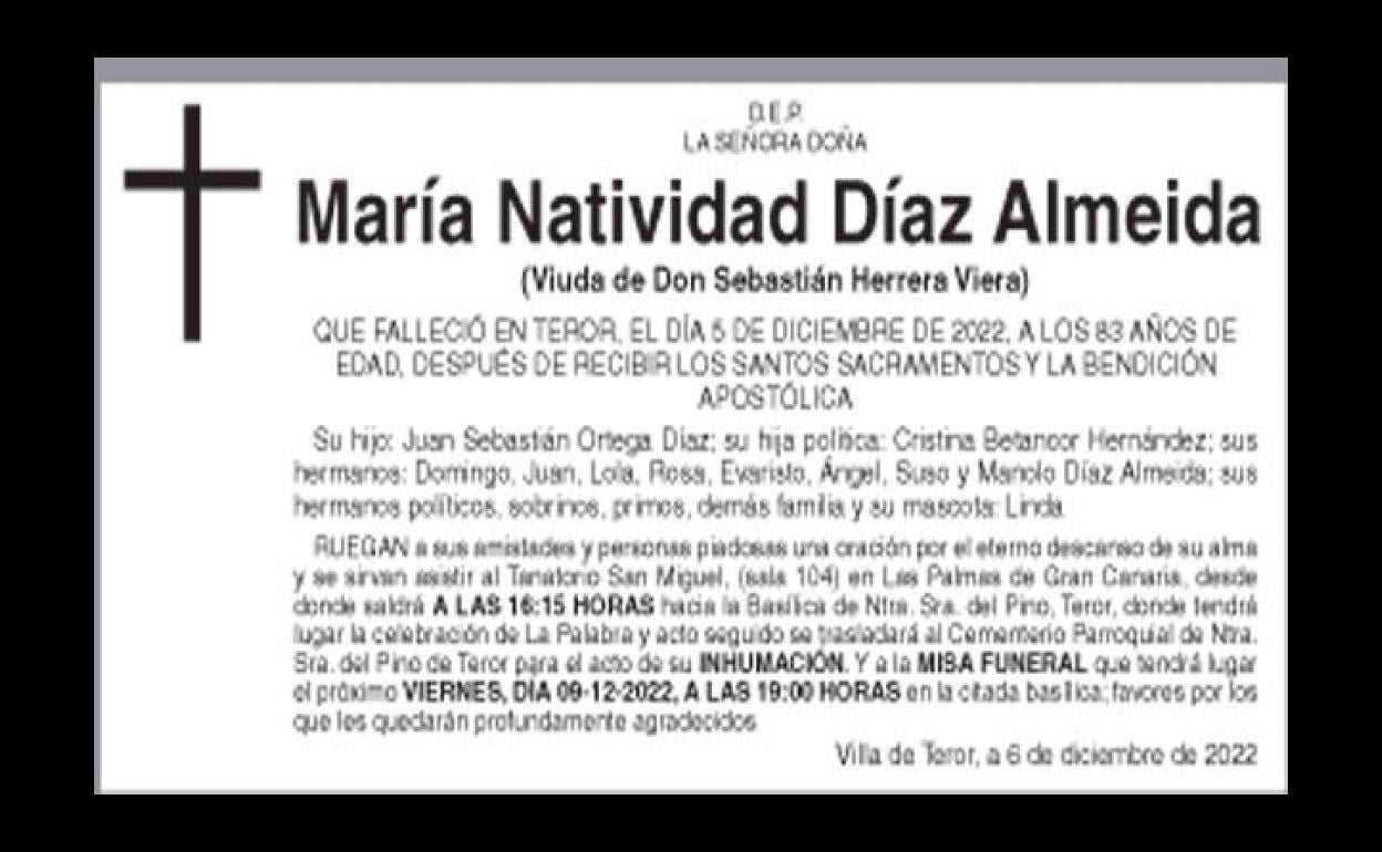 María Natividad Díaz Almeida | Canarias7
