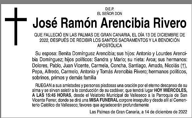 José Ramón Arencibia Rivero | Canarias7