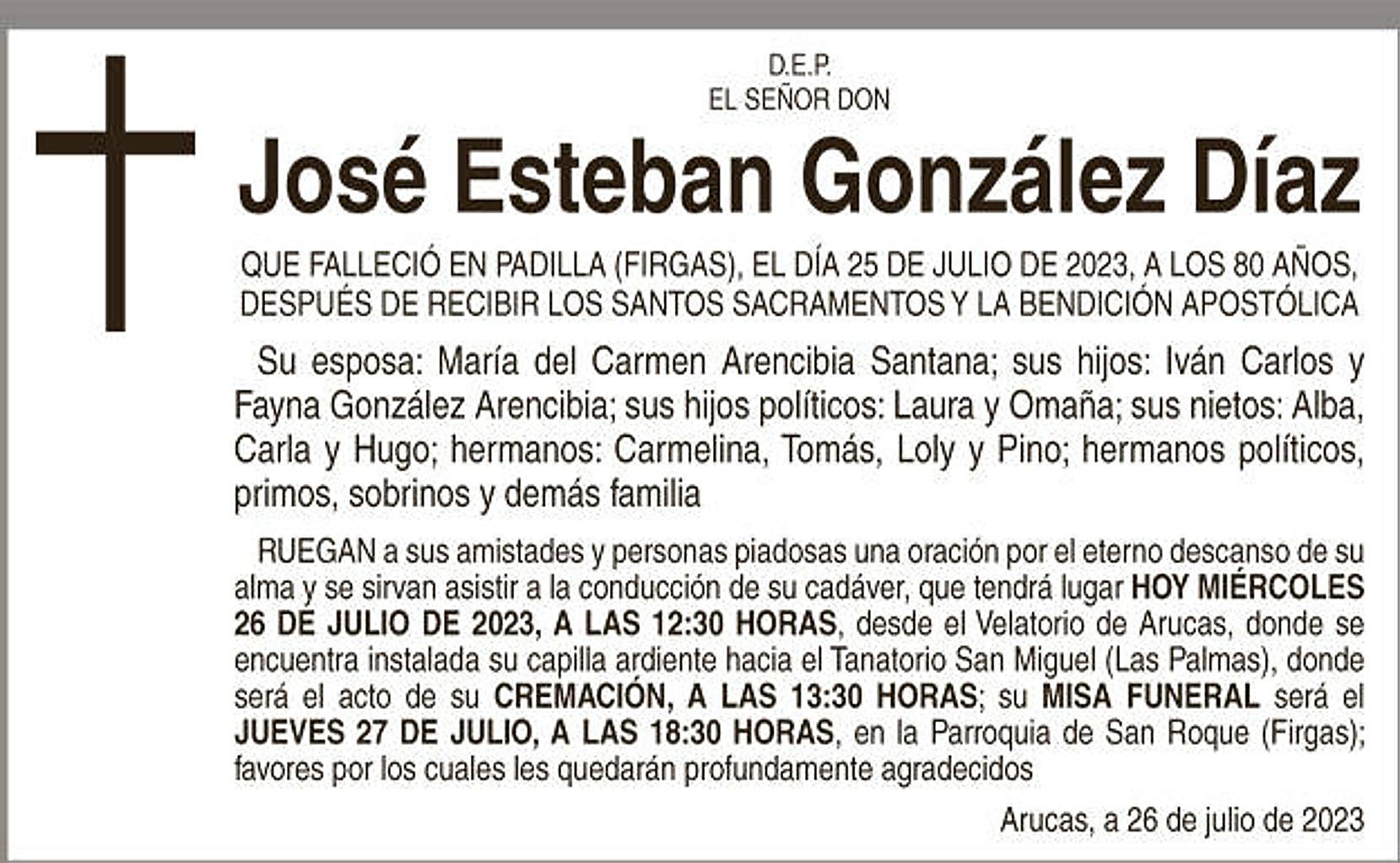 José Esteban González Díaz | Canarias7