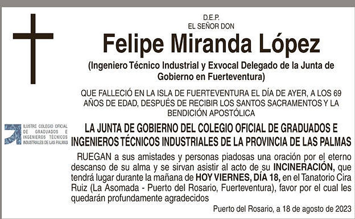 Felipa Miranda López | Canarias7