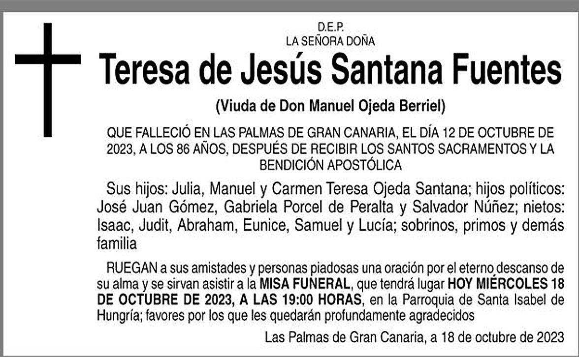 Teresa de Jesús Santana Fuentes | Canarias7