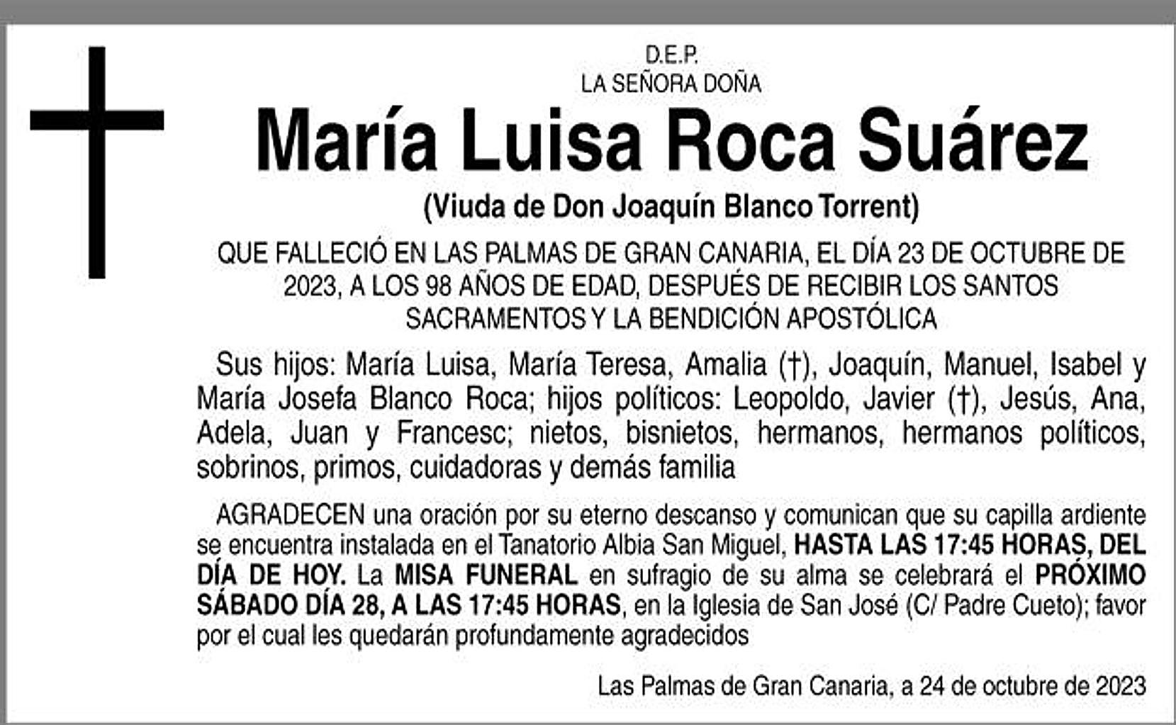 María Luisa Roca Suárez | Canarias7
