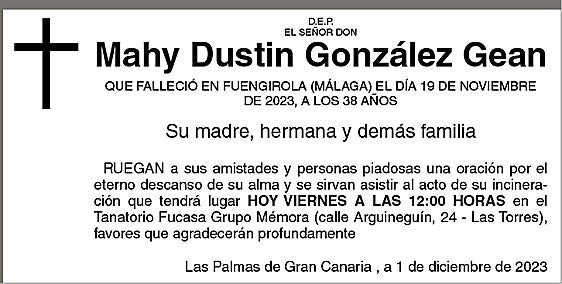 Mahy Dustin González Gean | Canarias7