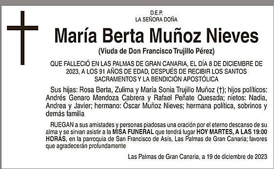 María Berta Muñoz Nieves | Canarias7