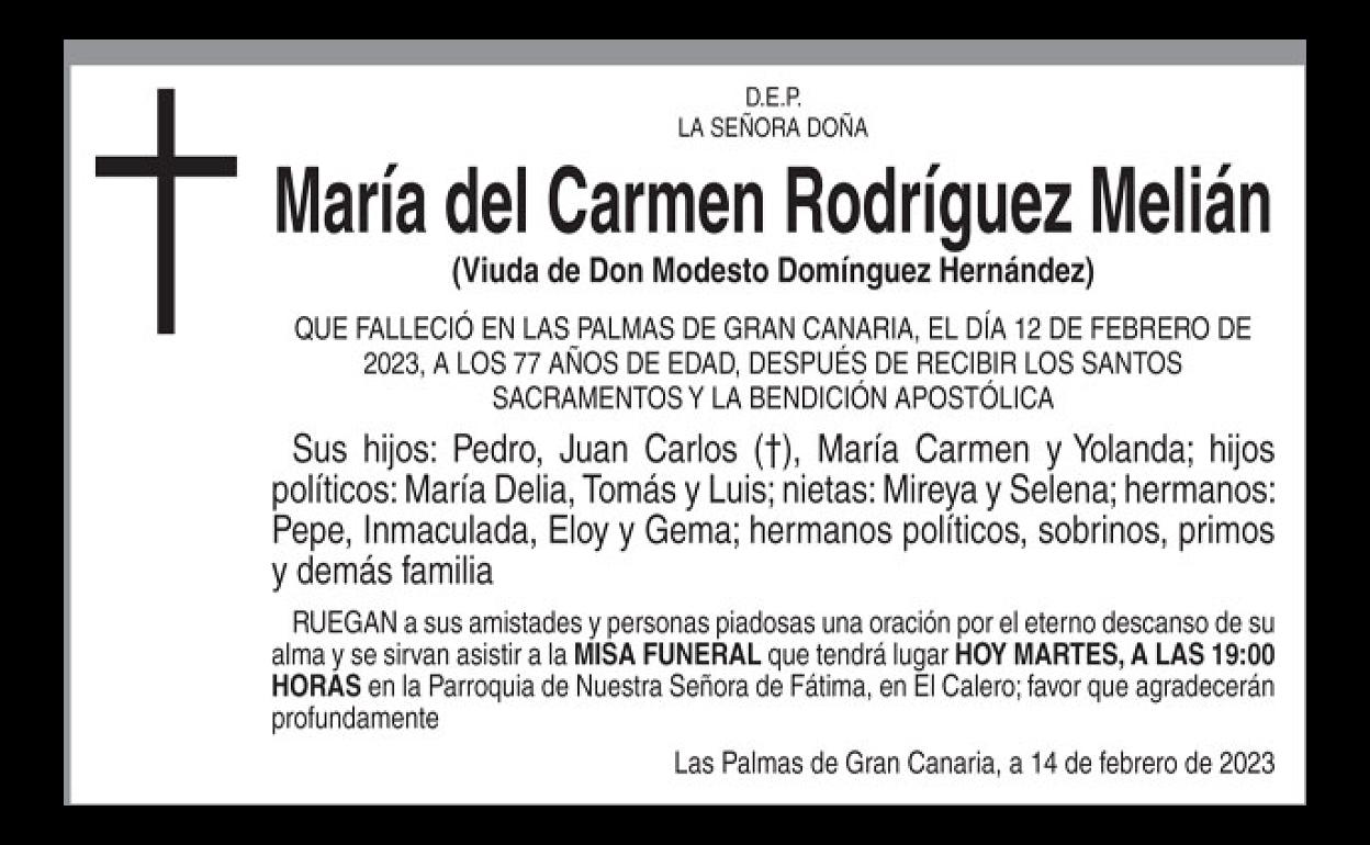 María del Carmen Rodríguez Melián | Canarias7