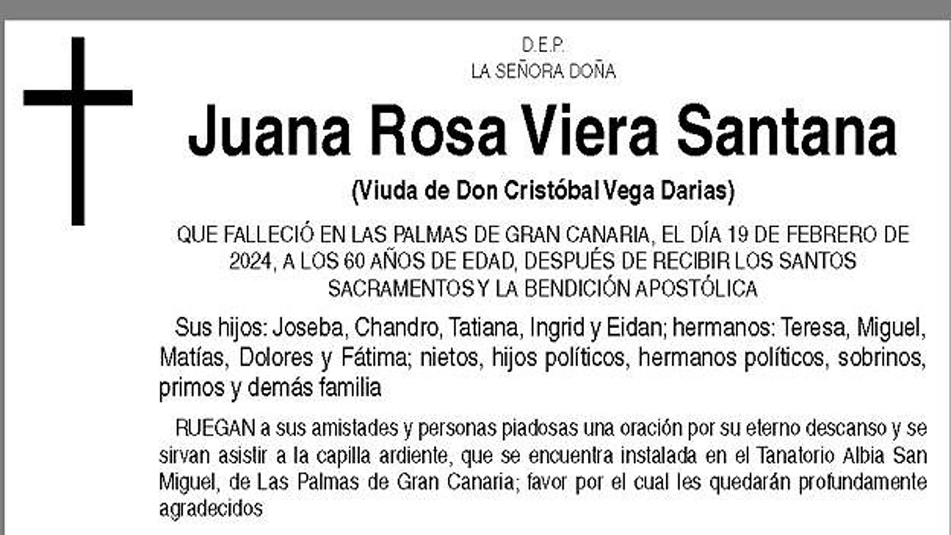Juana Rosa Viera Santana | Canarias7