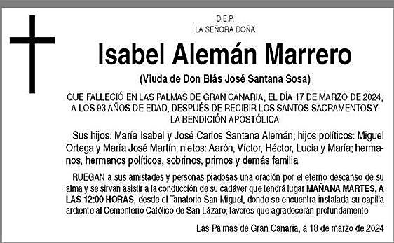 Isabel Alemán Marrero | Canarias7