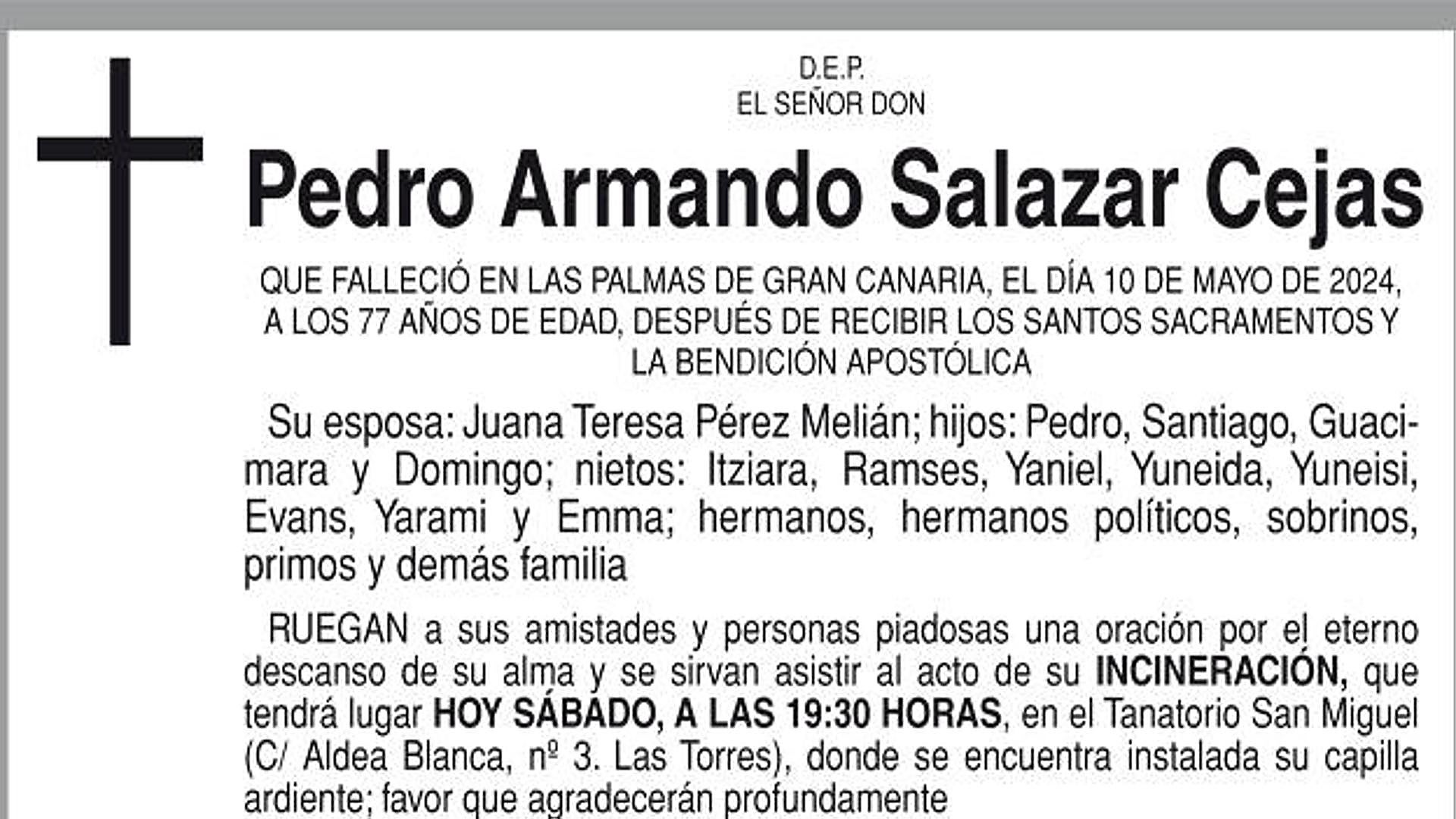 Pedro Armando Salazar Cejas | Canarias7