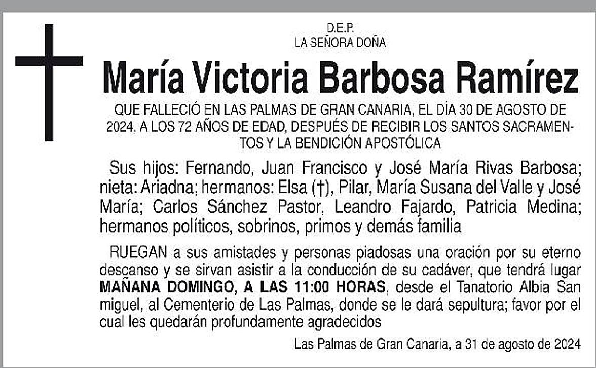 María Victoria Barbosa Ramírez | Canarias7