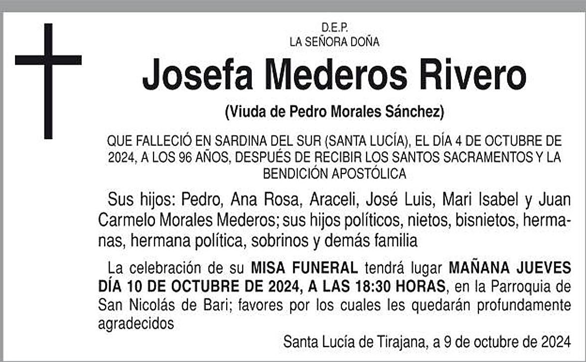 Josefa Mederos Rivero | Canarias7