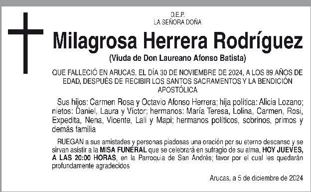 Milagrosa Herrera Rodríguez | Canarias7