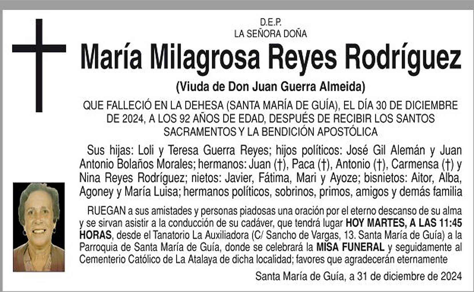 María Milagrosa Reyes Rodríguez | Canarias7