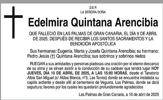 Edelmira Quintana Arencibia | Canarias7