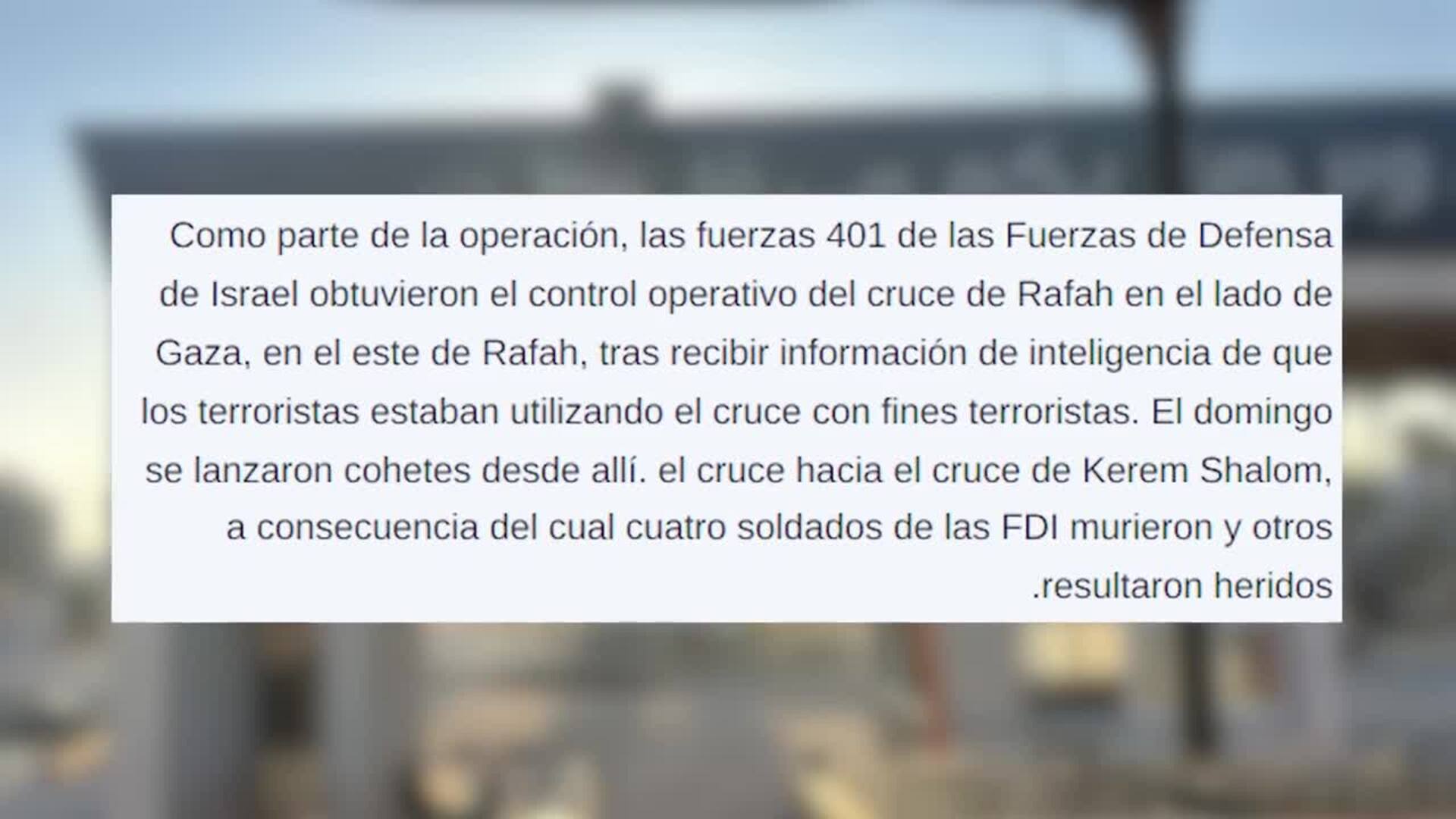 El Ejército de Israel toma la parte palestina del paso de Rafá, en el ...