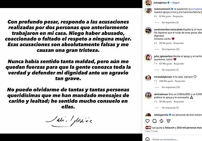 Miranda Rynsburger, mujer de Julio Iglesias, rompe su silencio tras las ...