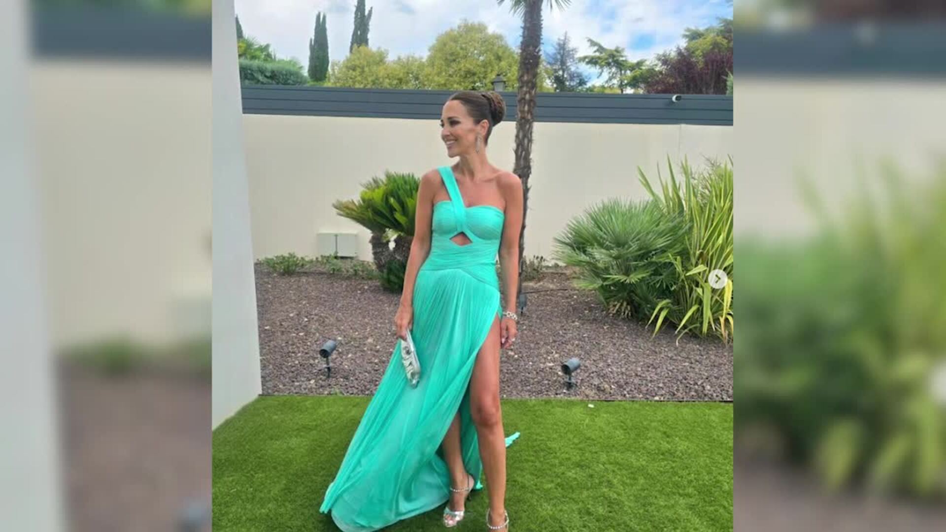 Paula Echevarría deslumbra con su vestido azul que lució en la boda de ...