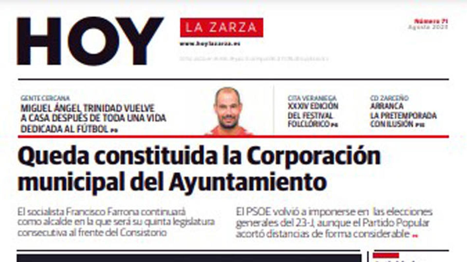 Este miércoles sale el periódico de agosto | Hoy