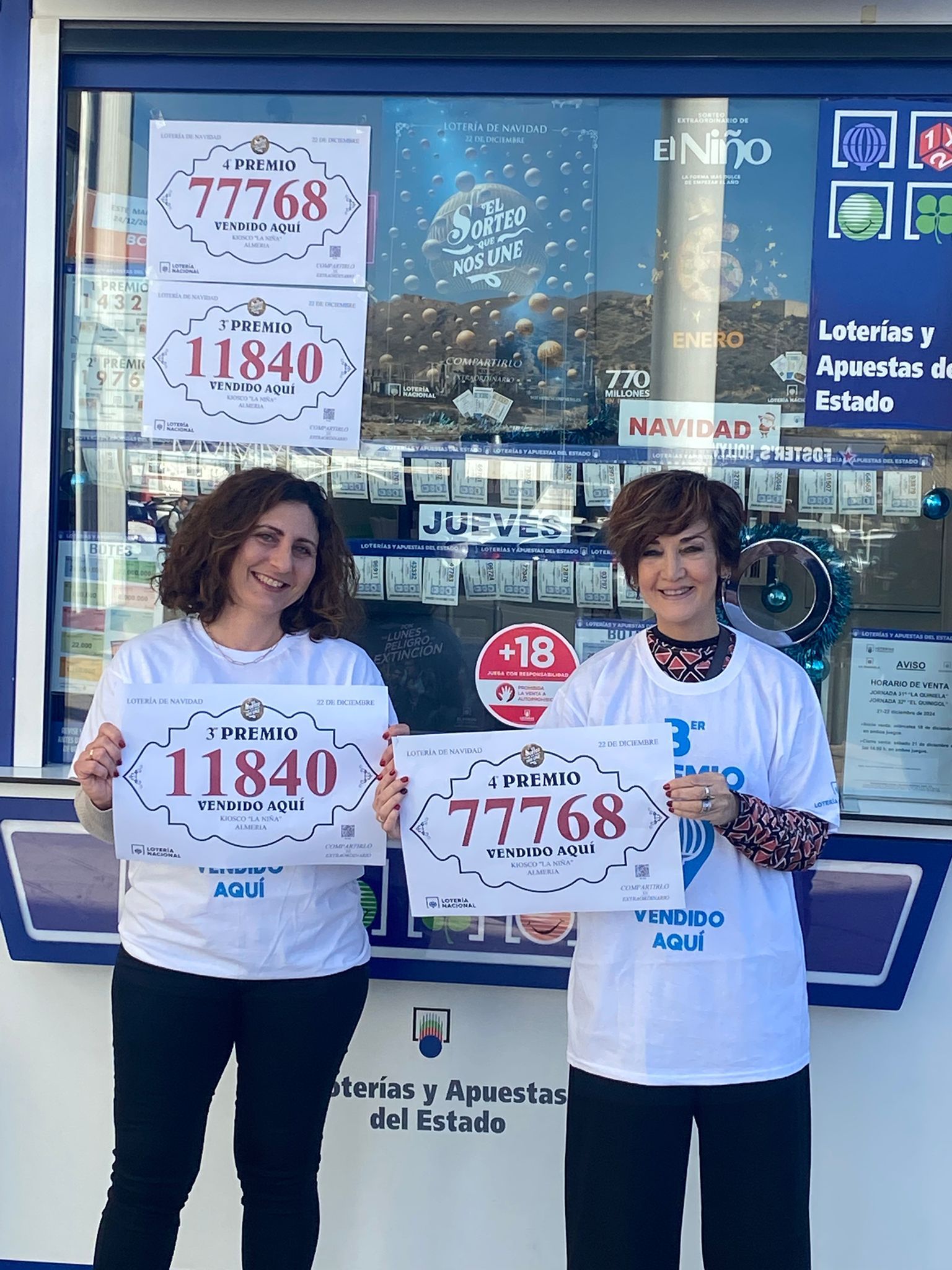 El 77768, el Cuarto Premio de la Lotería de Navidad, 'riega' en Las Norias, Almería, Pulpí ...