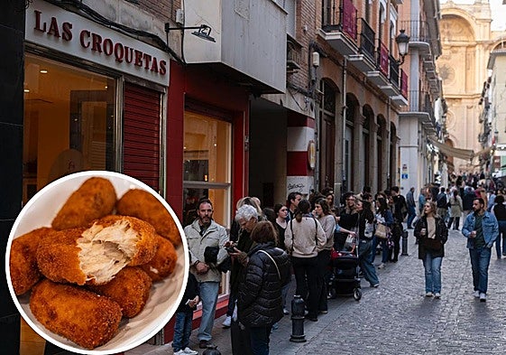 Colas enormes en la tienda de Granada de las croquetas de la abuelita ...