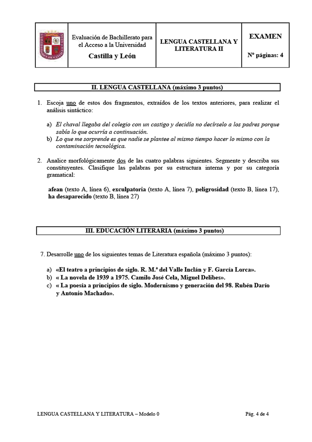 Así son los modelos cero de los exámenes más flexibles de la EBAU en ...