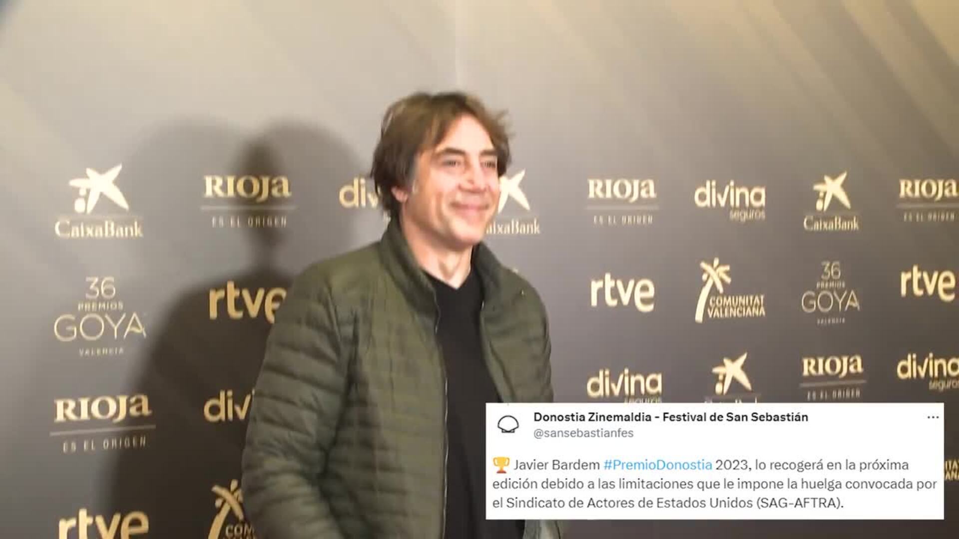 Javier Bardem no acudirá a recoger su Premio Donostia por la huelga de actores | La Verdad