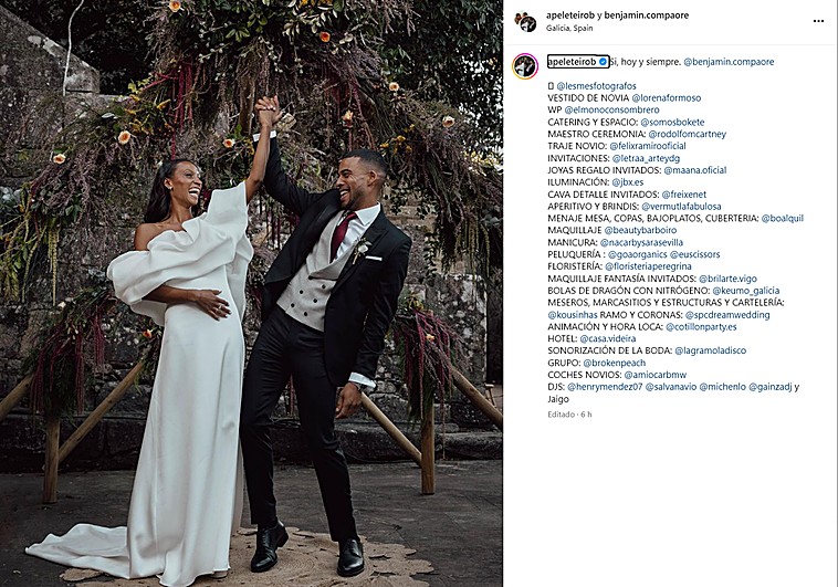 Ana Peleteiro se casa por todo lo alto con Benjamín Compaoré en una idílica boda gallega | El Correo