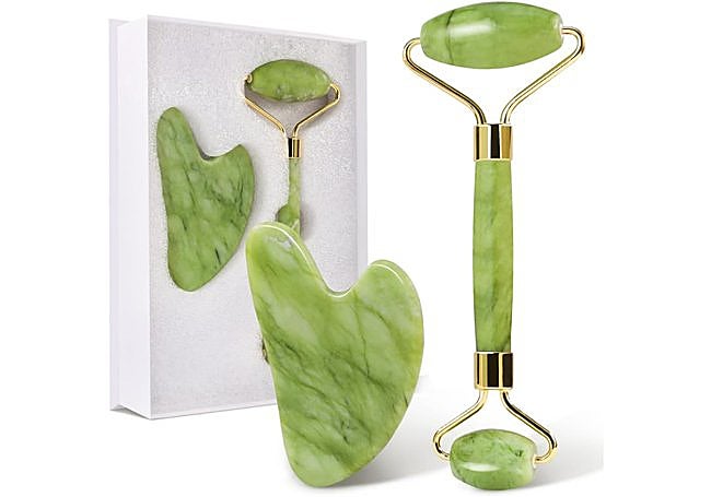 Despídete de la piel apagada: el set gua sha y rodillo de jade GUGUG ...