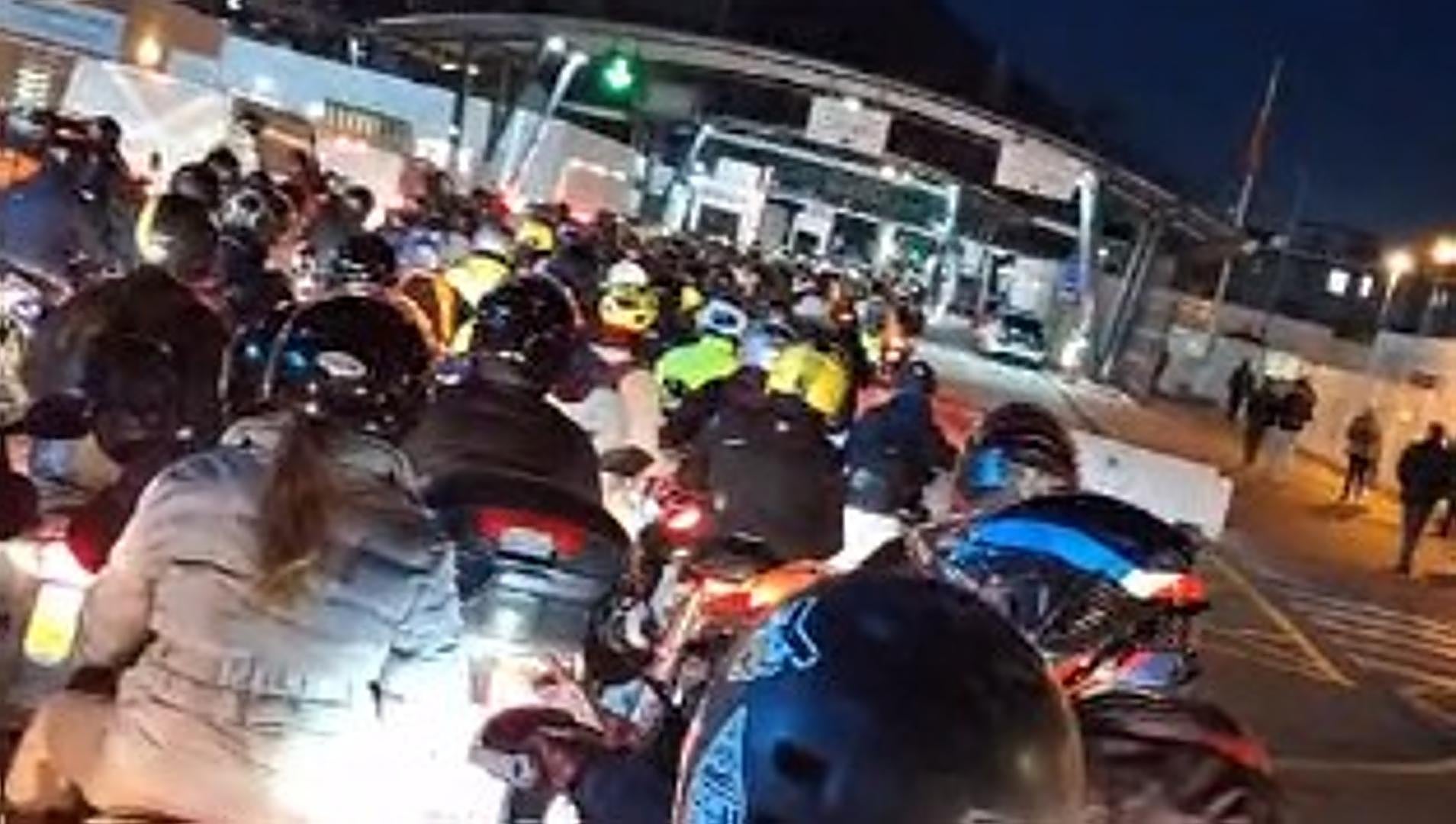 Lengthy queues at border control for motorbikes entering Gibraltar ...